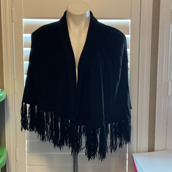 None | Accessories | Elegant Black Fringe Wrap | Poshmark